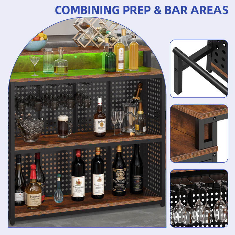17 Stories Wall-Mounted Home Bar Table | Wayfair