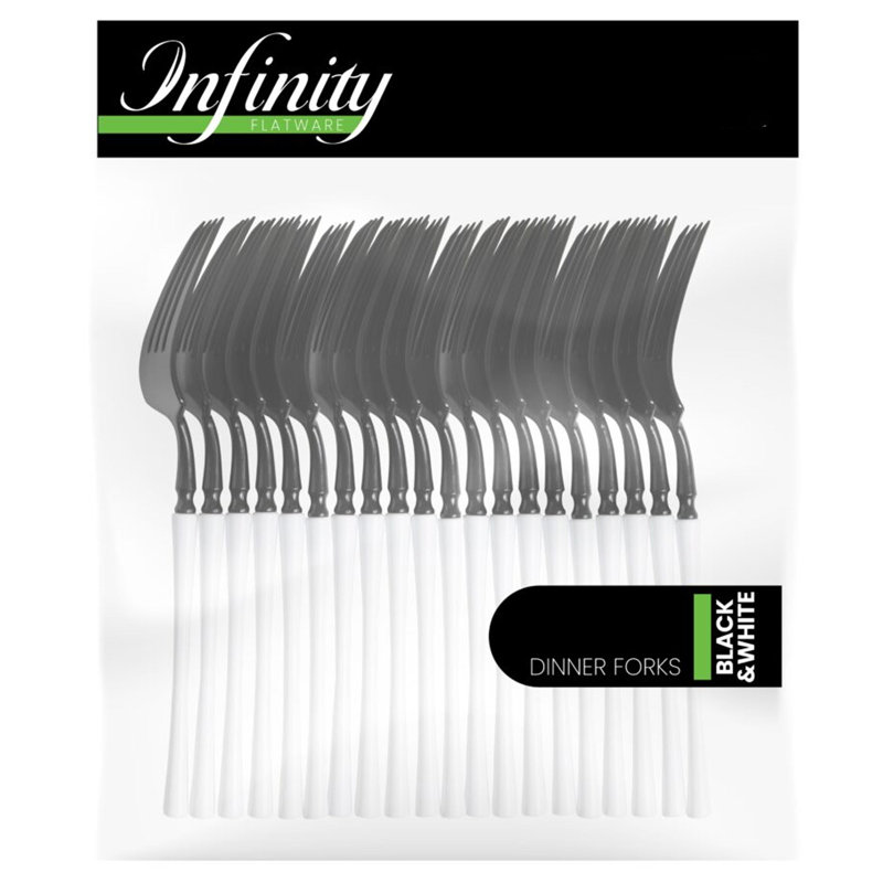 Ecoquality Modern Black And White Disposable Plastic Dinner Forks ...