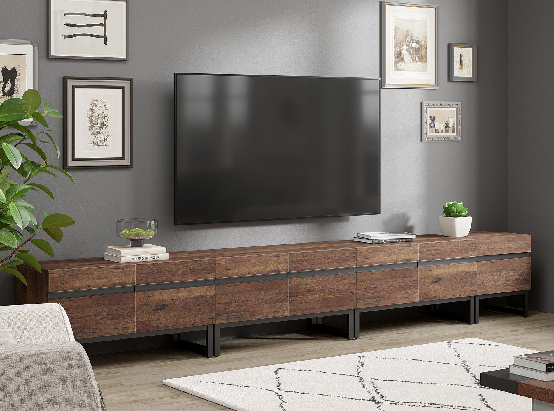 17 Stories Modern TV Stand For Tvs Up To 110 Inches, 4-In-1 ...