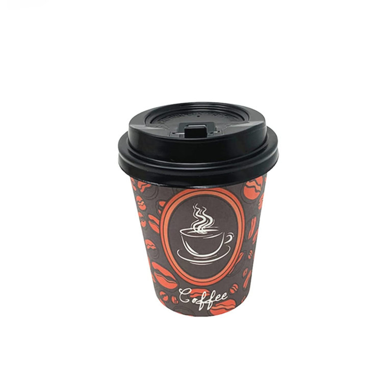 Tsyware 100 Pack Quality Disposable Paper Hot Coffee Tea Cups With Lids ...
