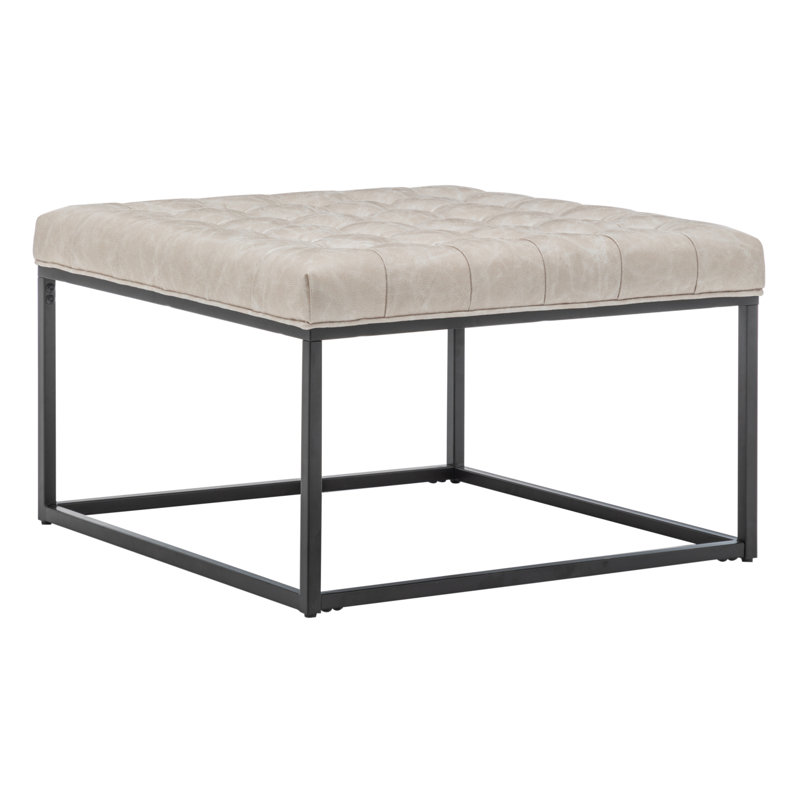 George Oliver 28" Square Ottoman, Tufted Footstool For Living Room ...