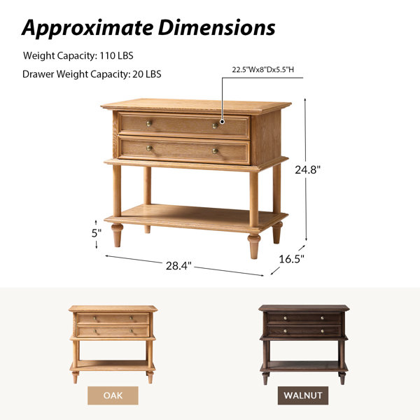 Canora Grey Hicks 28.4"W Solid Wood 1-Drawer Nightstand With Built-In ...