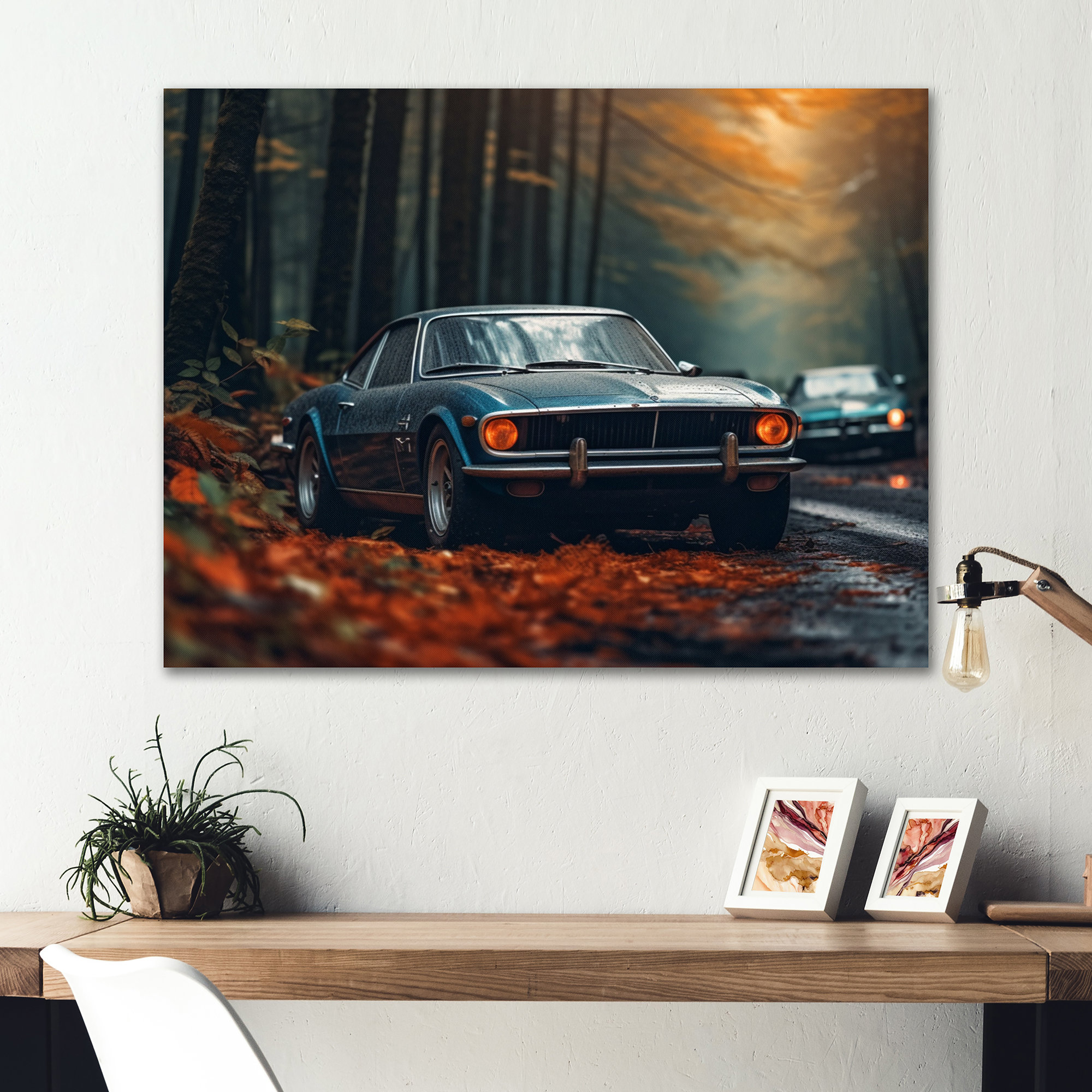 Winston Porter Mustang Forest Drives I - Car Muscle Car Metal Wall ...