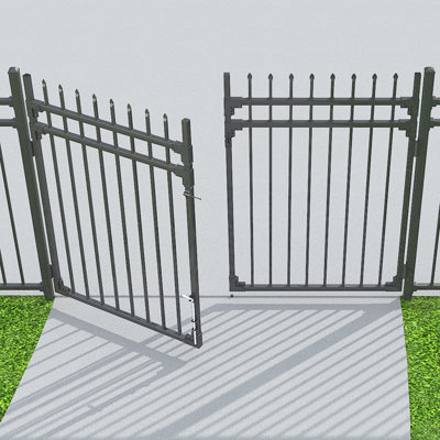 XCEL 60'' H x 48'' W Black Metal Gate & Reviews | Wayfair