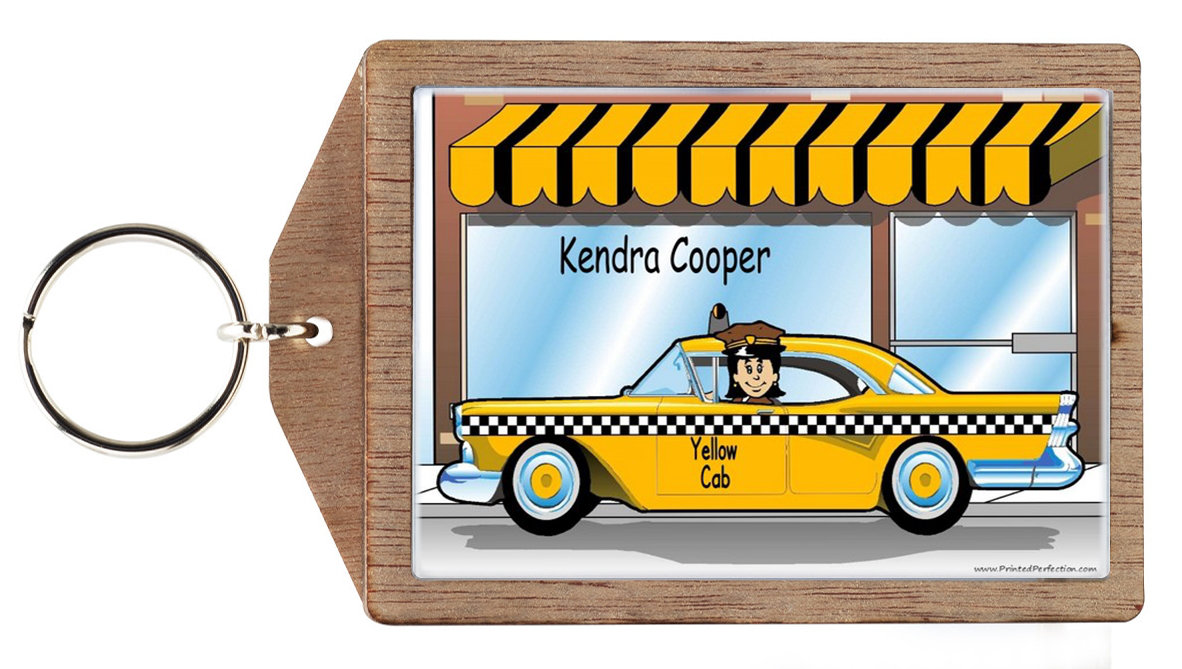 Printed Perfection Personalized Taxi Driver Female Key Chain | Wayfair