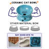 Y YHY YYHY 5" Lake Blue Tilted Cat Bowl - Anti-Reflux Elevated Ceramic ...