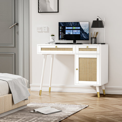 Rattan Office Desk | Wayfair