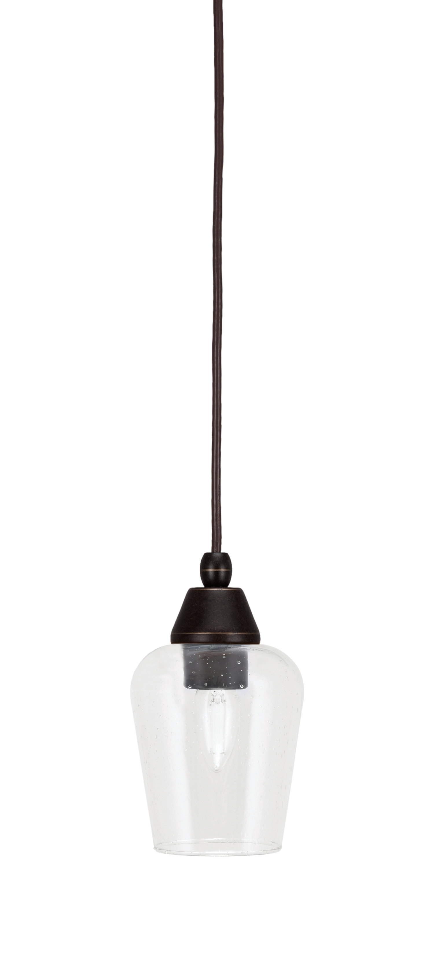 Toltec Lighting Any Cord Hung Mini Pendant With 5" Clear Bubble Glass ...