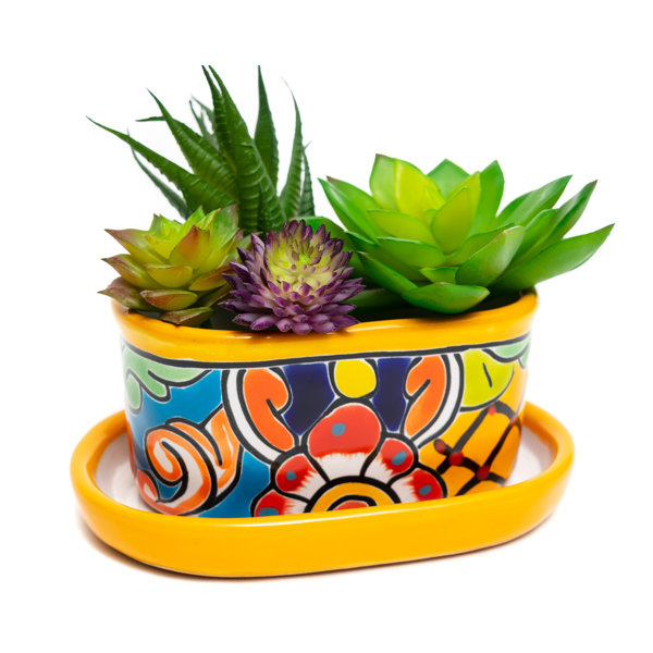 Bungalow Rose Ayvah Handmade Mexican Talavera Pottery MINI Ceramic ...