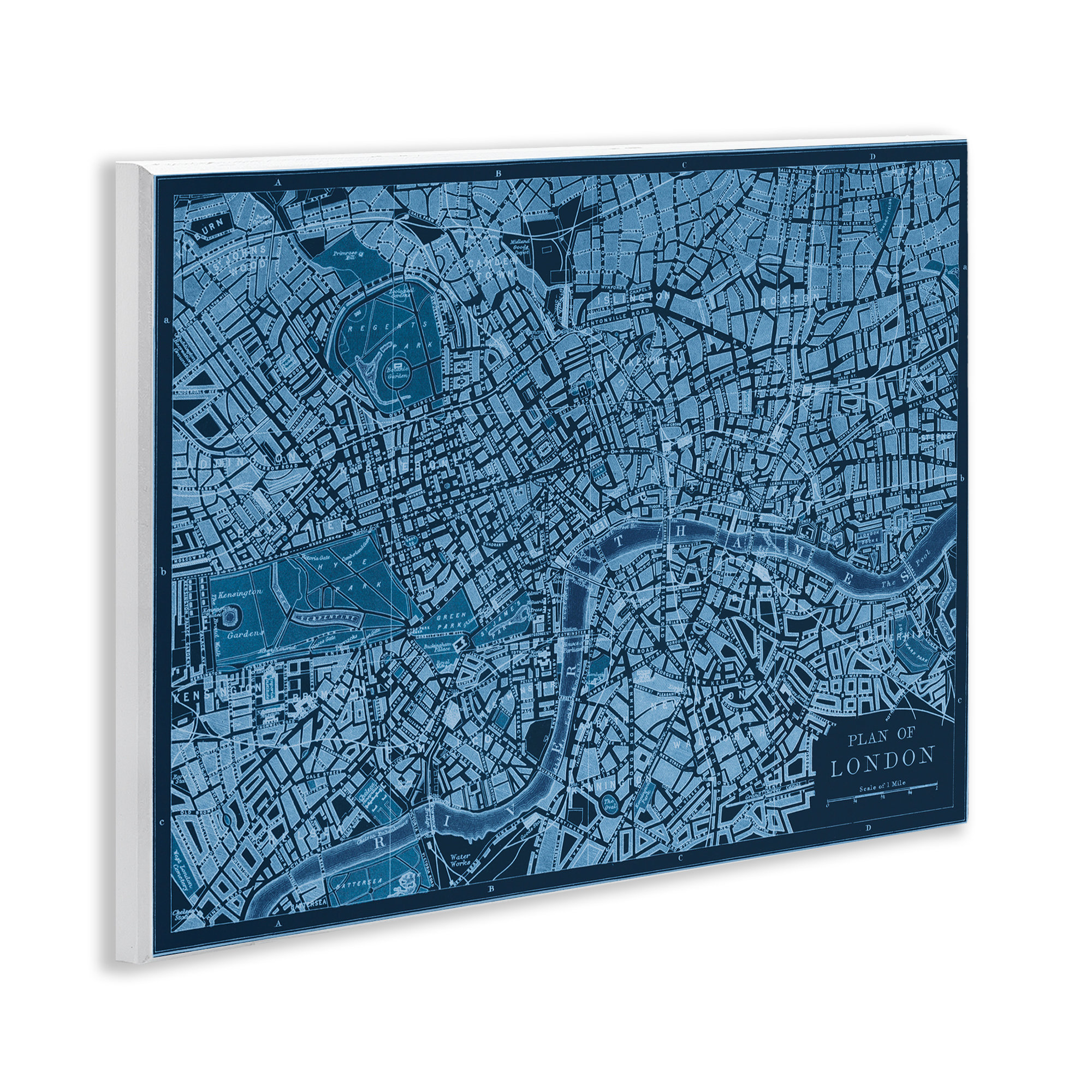 Ebern Designs Blue Detailed London Map Wall Plaque, design by Phillipa ...