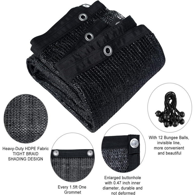 HGmart Shatex 90% Shade Fabric 6x10FT Sun Shade Cloth with Grommets for ...