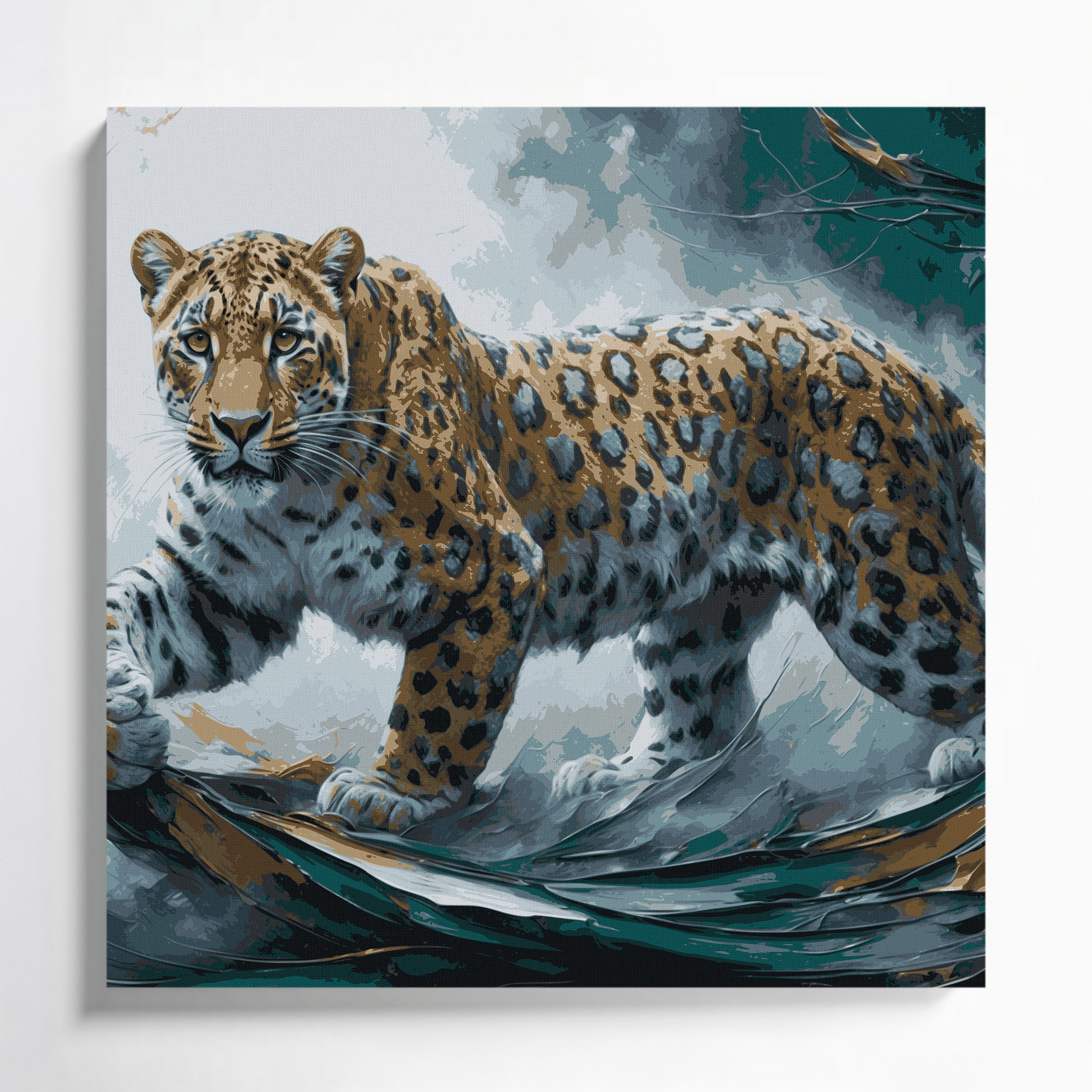 Red Barrel Studio® Wildlife Clouded Leopard Gray Canvas Wall Art | Wayfair