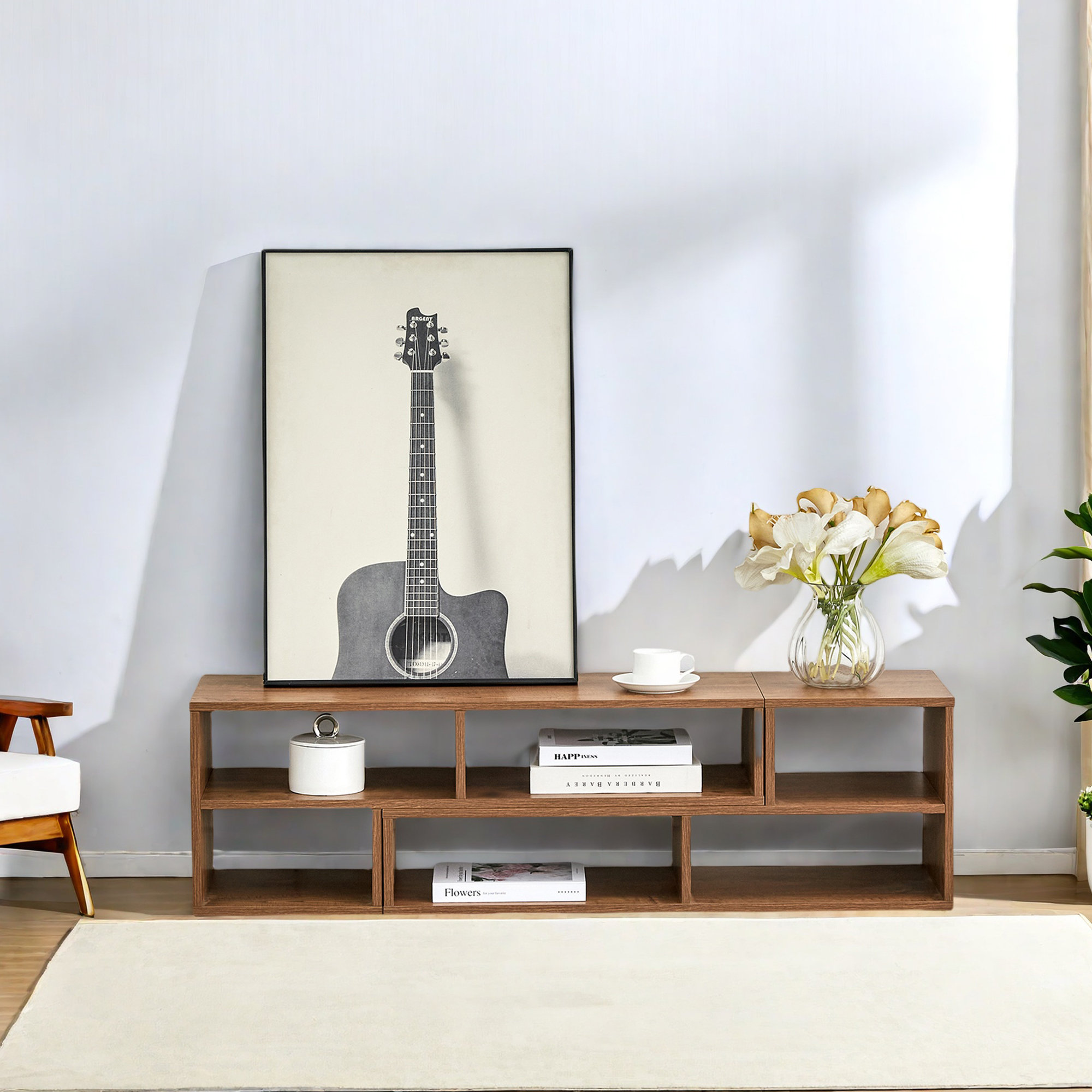 Latitude Run® 2-Piece Modular TV Stand, L-Shaped Entertainment Center ...