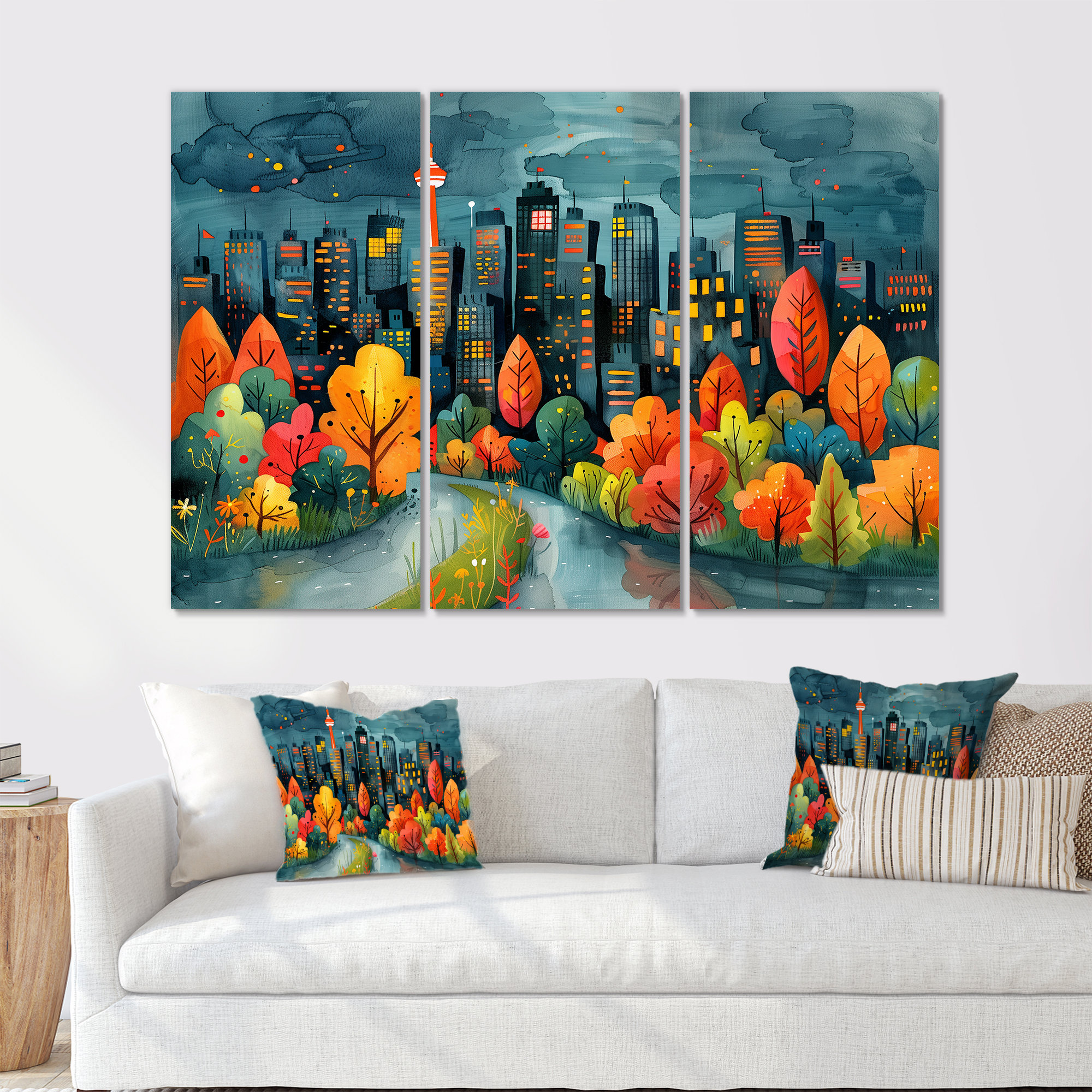 Latitude Run® Orange Green Toronto Cityscape At Spring I - City Toronto ...