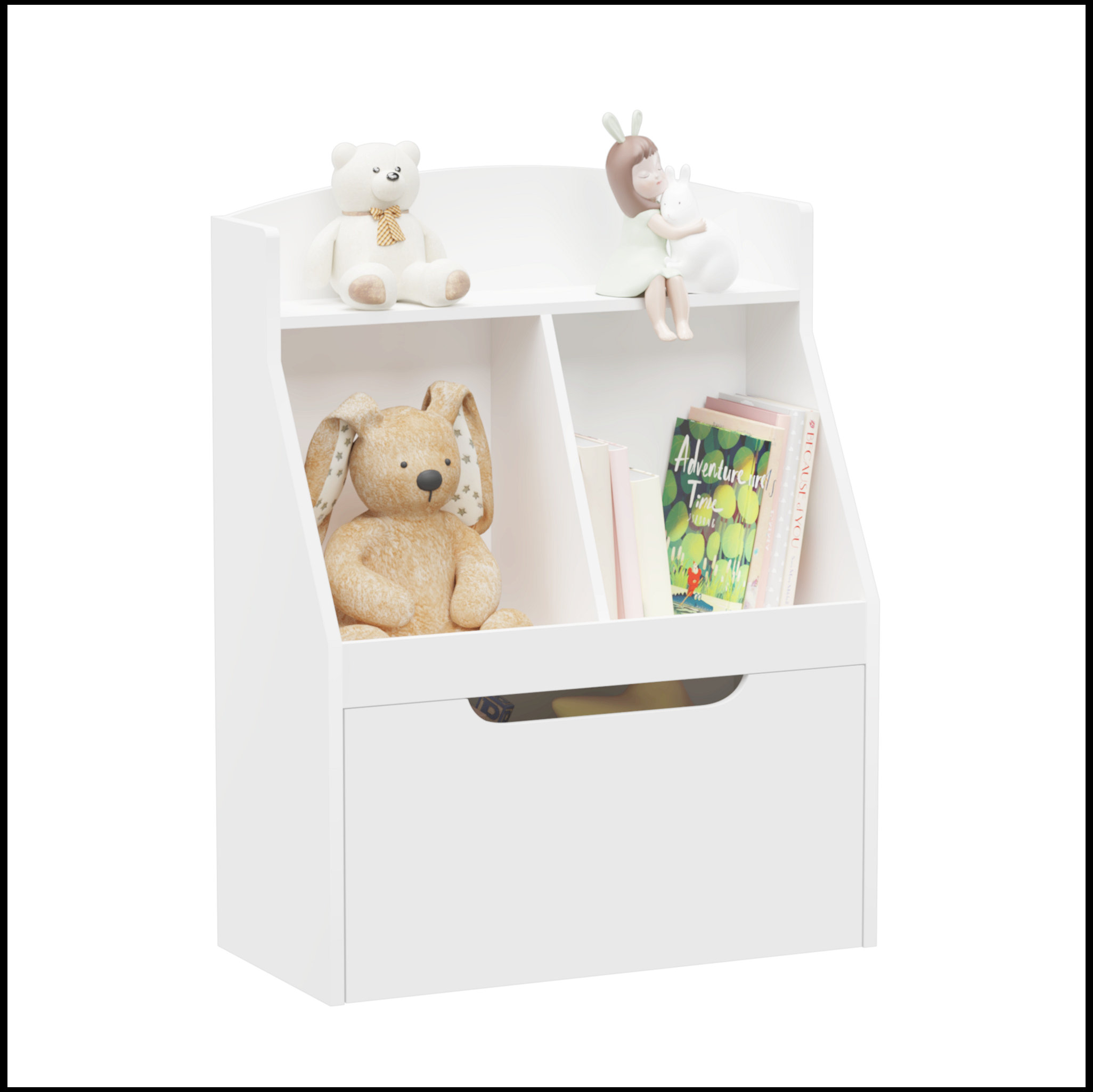 Wrought Studio Kids Bookshelf with Drawer and Wheels, Children's Book ...