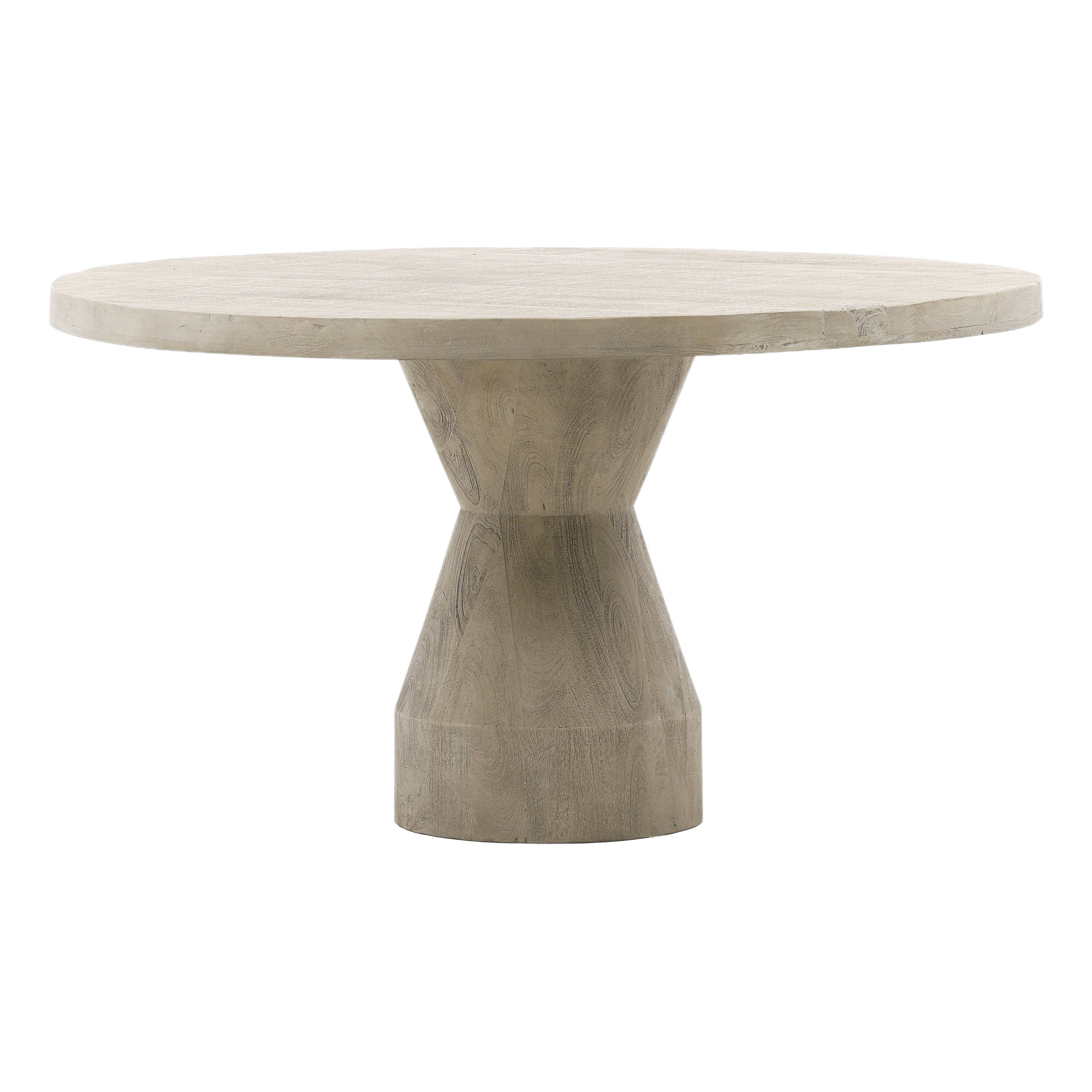 Loon Peak® Minerva 54" Round Mango Wood Dining Table, Grey Wash | Wayfair