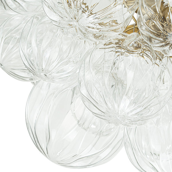 Everly Quinn Wynetta 3 - Light Textured Glass Bubble Semi Flush Mount ...
