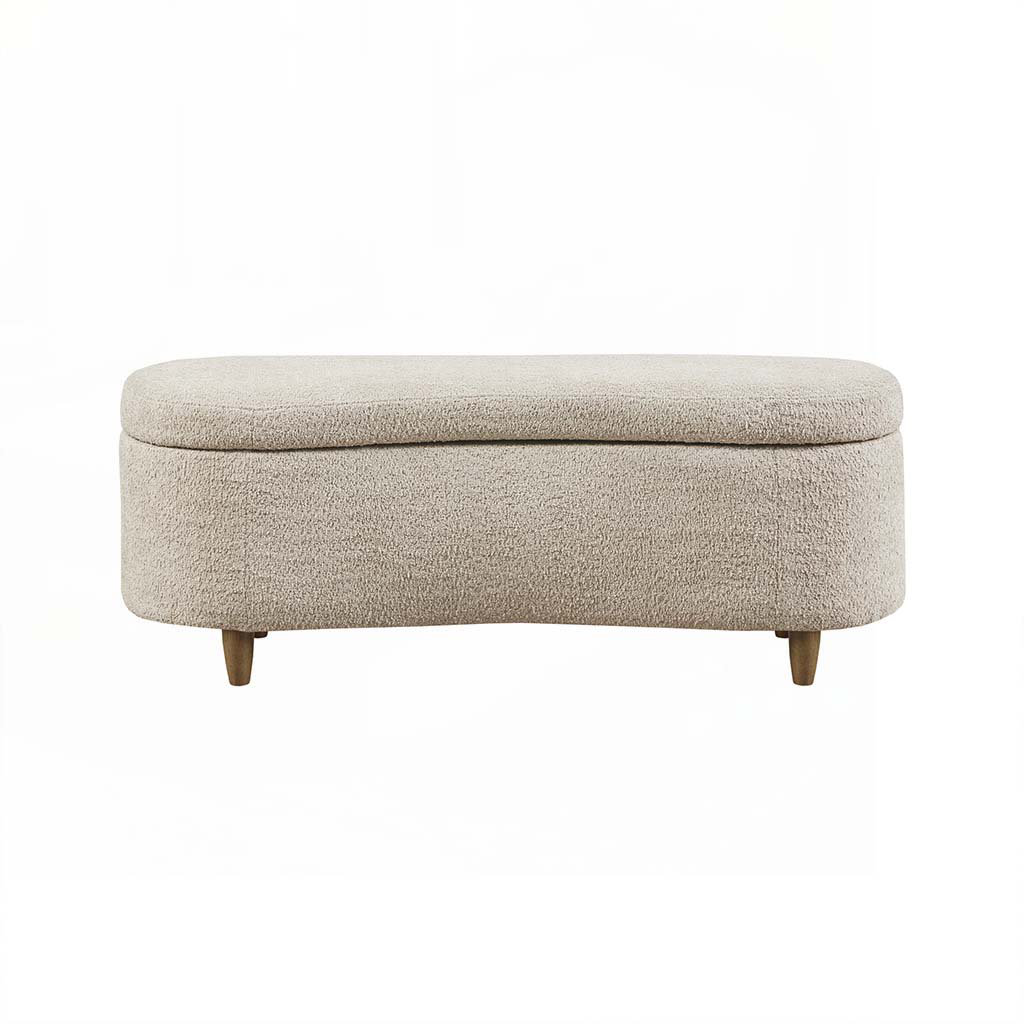 Corrigan Studio® Upholstered Boucle Flip Top Storage Bench | Wayfair