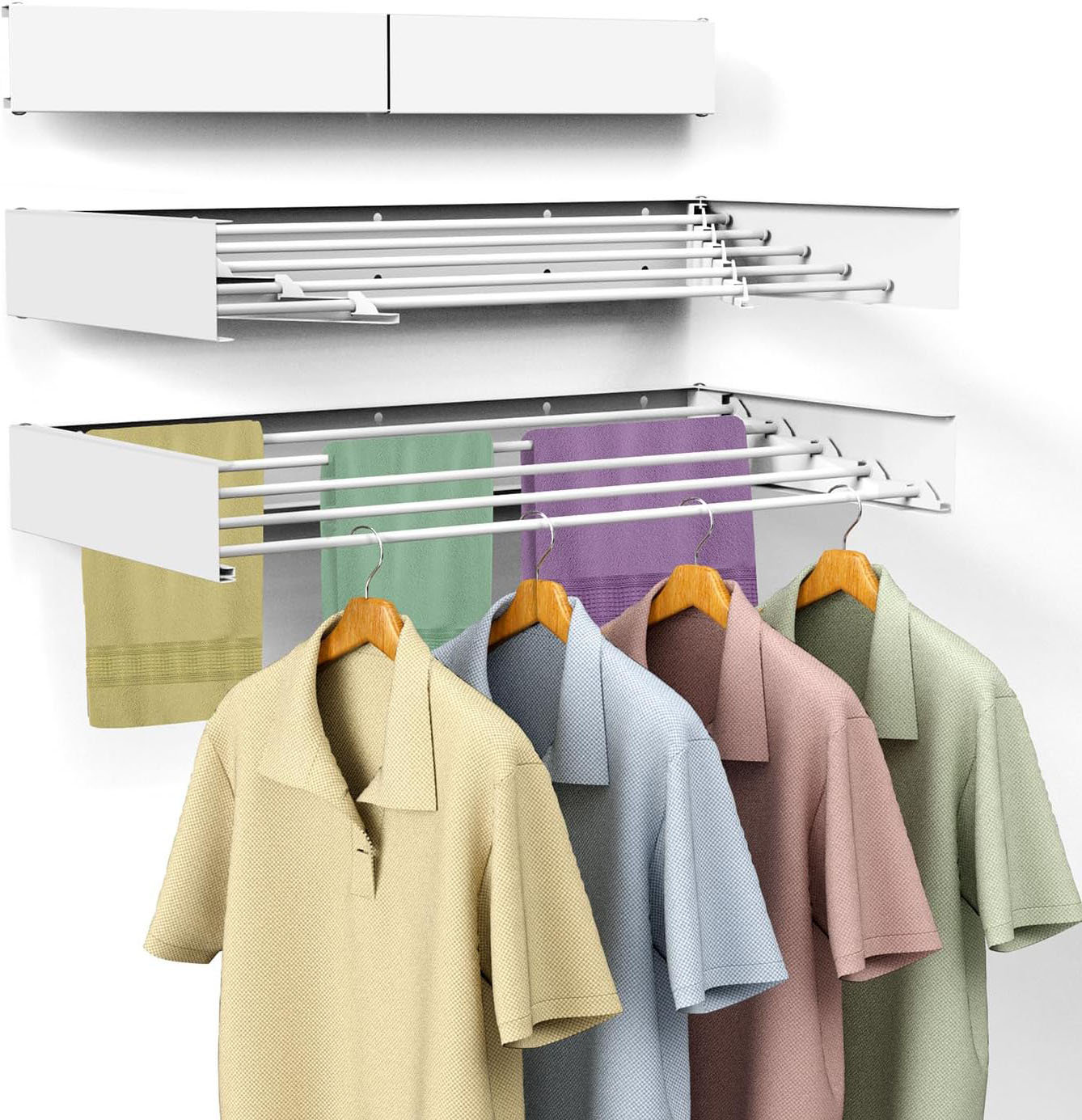Hoomic Laundry Drying Rack Collapsible, Wall Mounted Drying Rack | Wayfair