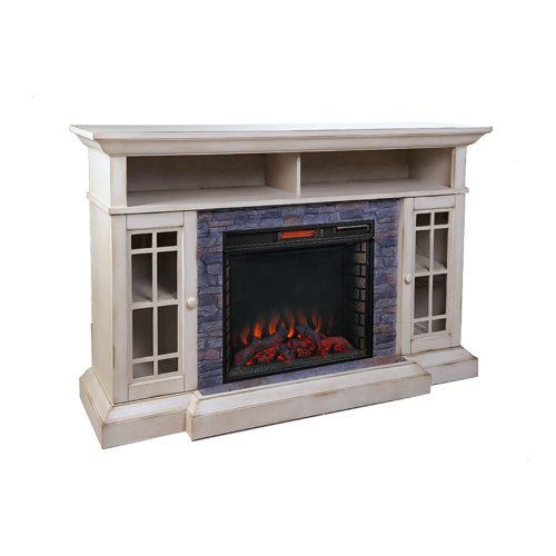 Allen Home Bennett 66" Infrared Electric Fireplace TV Stand - Faux ...
