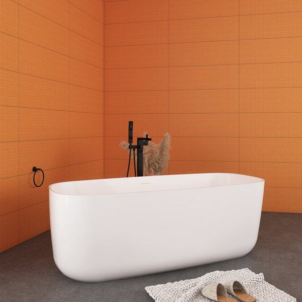 Staykiwi 67'' x 31'' Freestanding Soaking Acrylic Bathtub | Wayfair