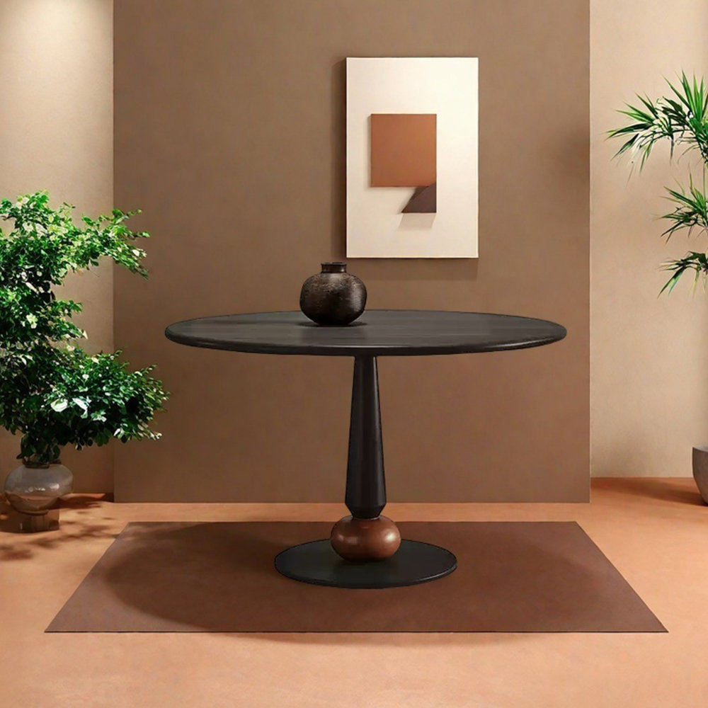 George Oliver Round vintage one-legged dining table | Wayfair