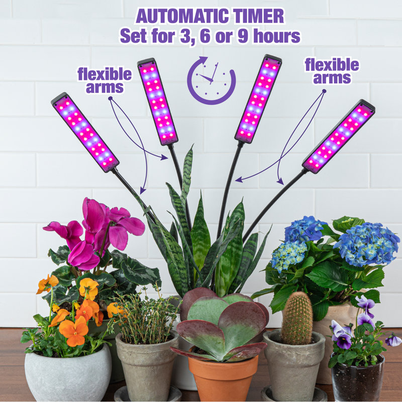 Bell + Howell Bionic Grow Led Flexible Indoor Grow Light With 4 ...