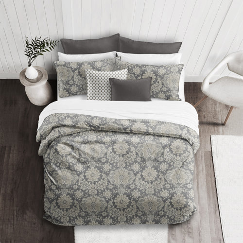The Tailor's Bed Indali Mocha/Charcoal Standard Cotton 2 Piece Duvet ...