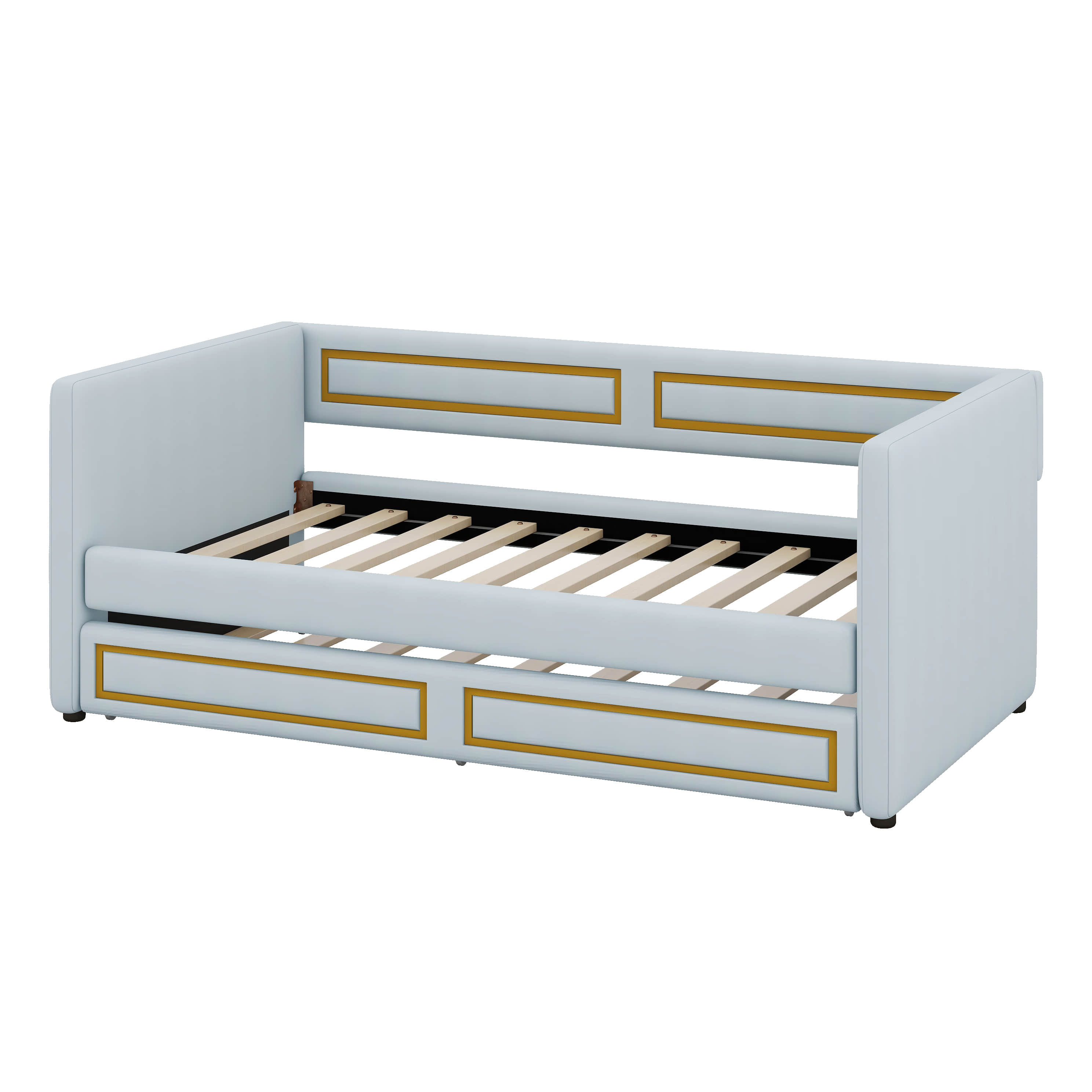 Lark Manor Daybed With Trundle,Upholstered Day Bed Frame With Backrest ...