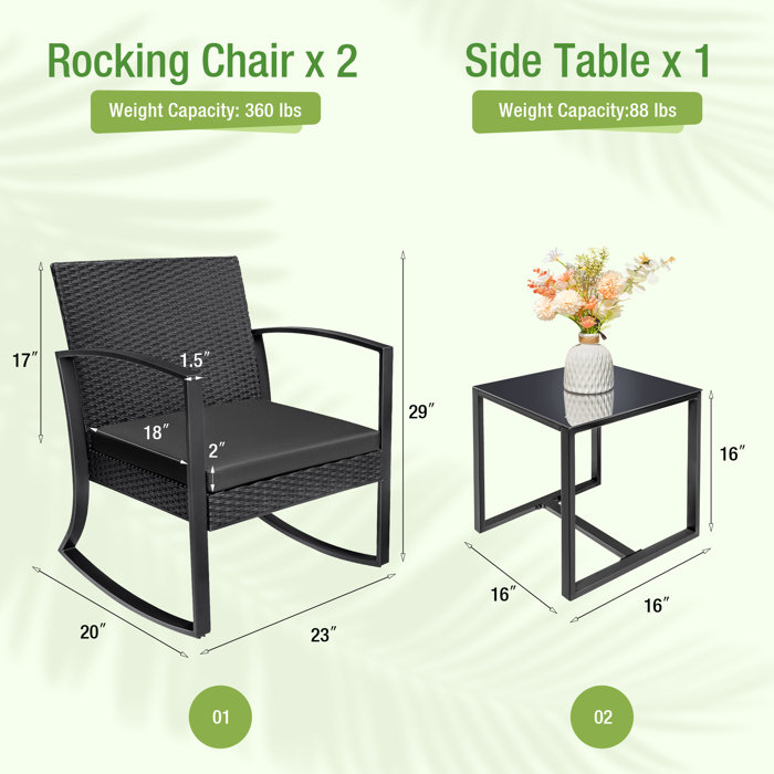 Lark Manor Anniah 2 - Person Square Outdoor Dining Set with Cushions ...