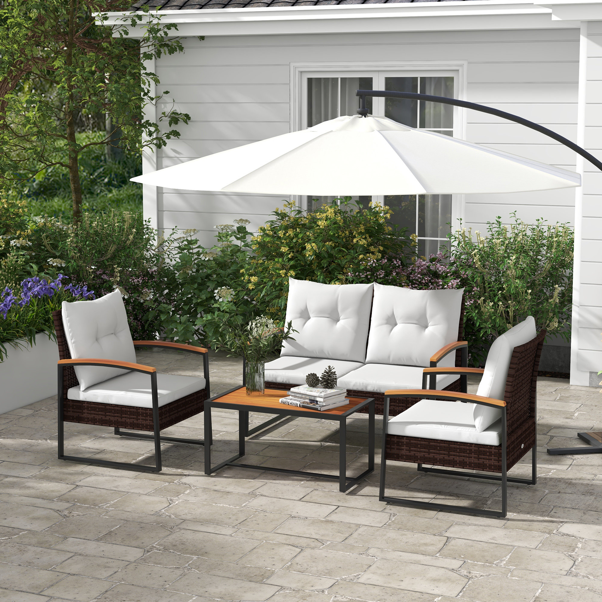 Winston Porter Rheannon 704 - Person Outdoor Seating Group | Wayfair
