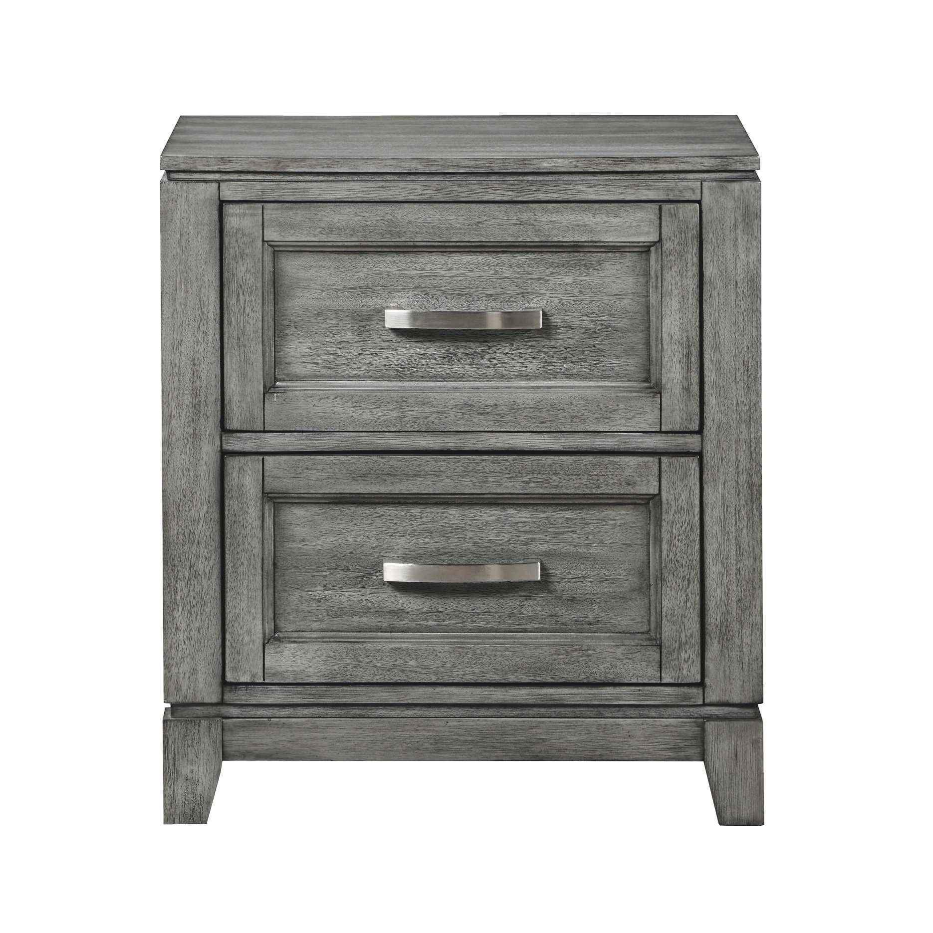 Lark Manor™ Gray Wooden Nightstand With 2 Drawers For Bedroom - Rustic ...