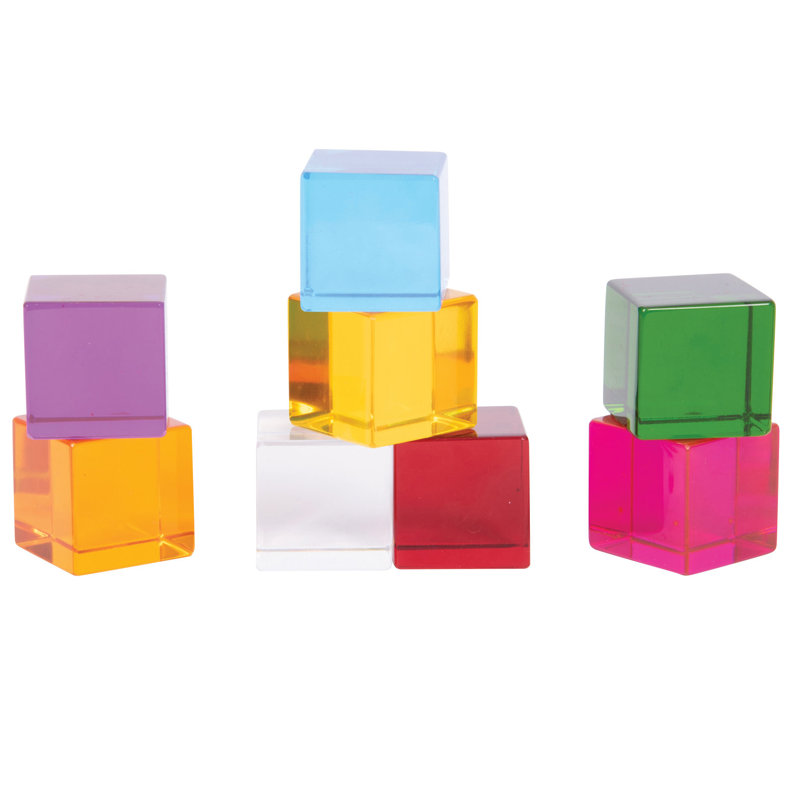 TickiT Tickit Perception Cubes - Set Of 8 - Assorted Colors - Transparent Manipulatives | Wayfair