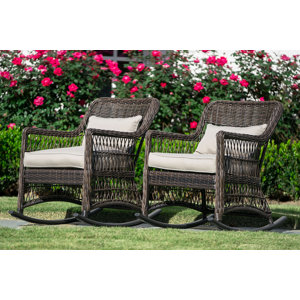 Rosecliff Heights Chretien Rocking Chair with Cushions - 2 Pack ...