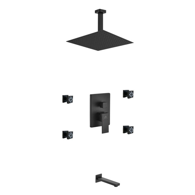 Kube Bath Aqua Piazza Complete Shower System with Rough in-Valve | Wayfair