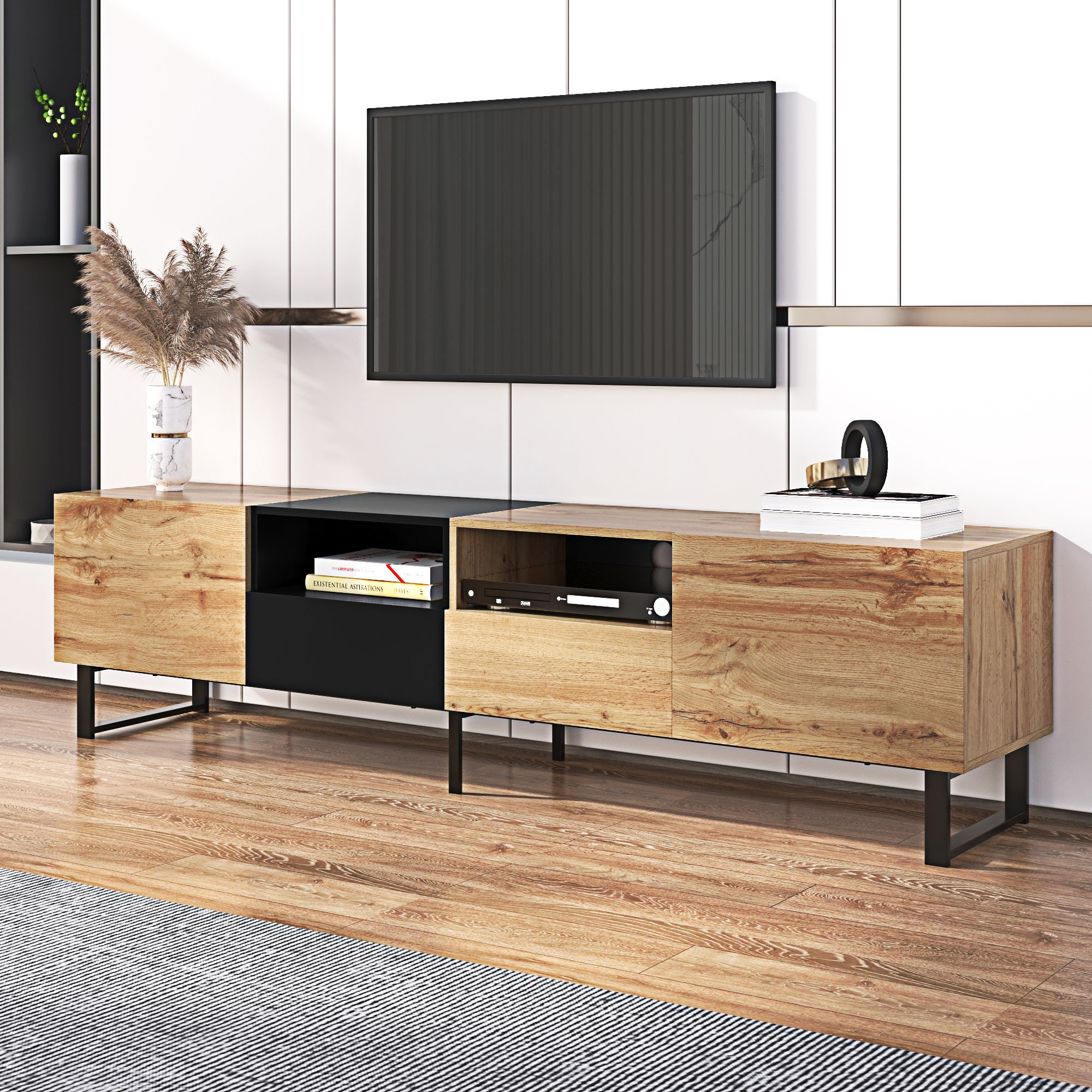 Latitude Run® TV Stand Media Console Table with Drop Down Door | Wayfair