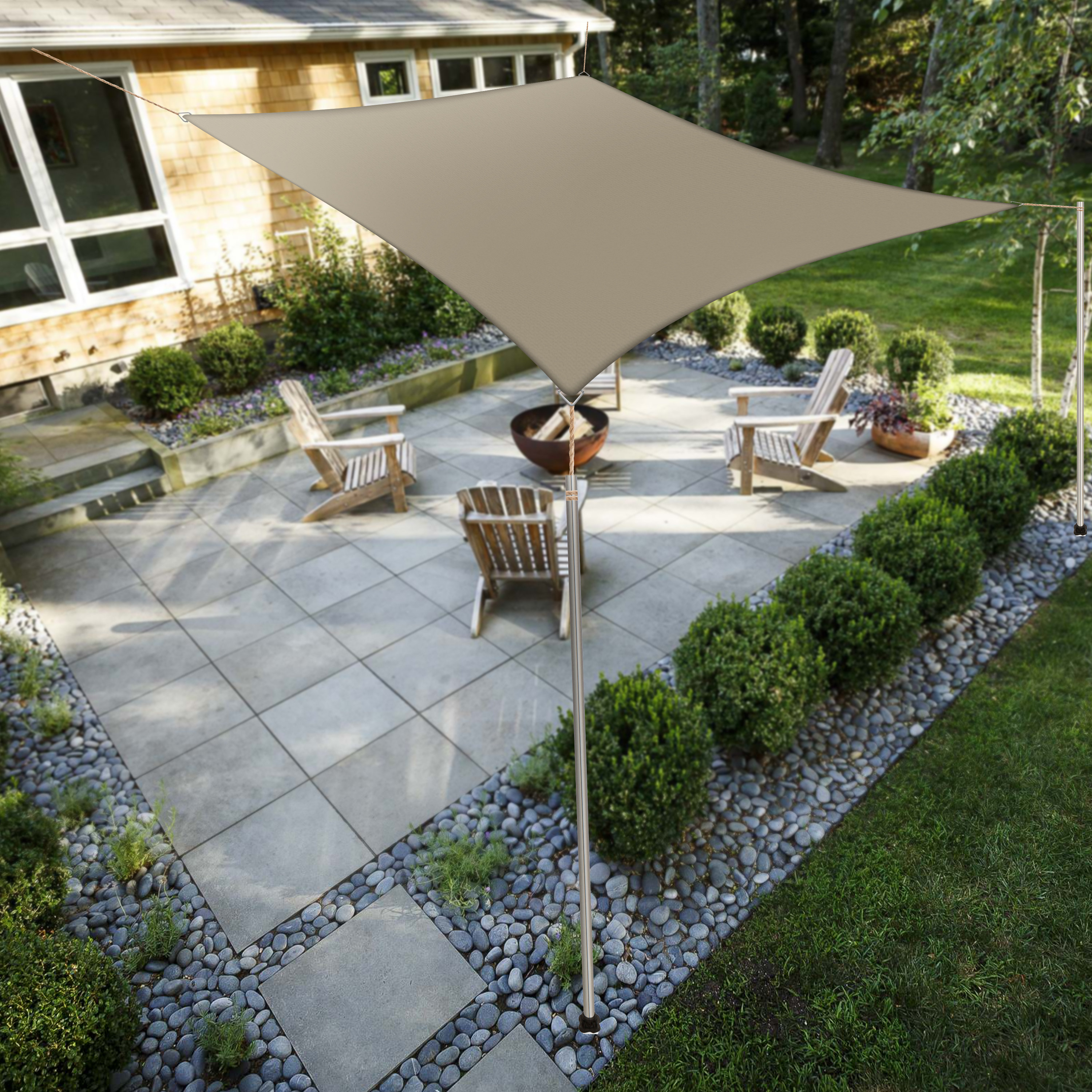 Covers & All Square Outdoor Sun Shade Sail Canopy, Residential ...