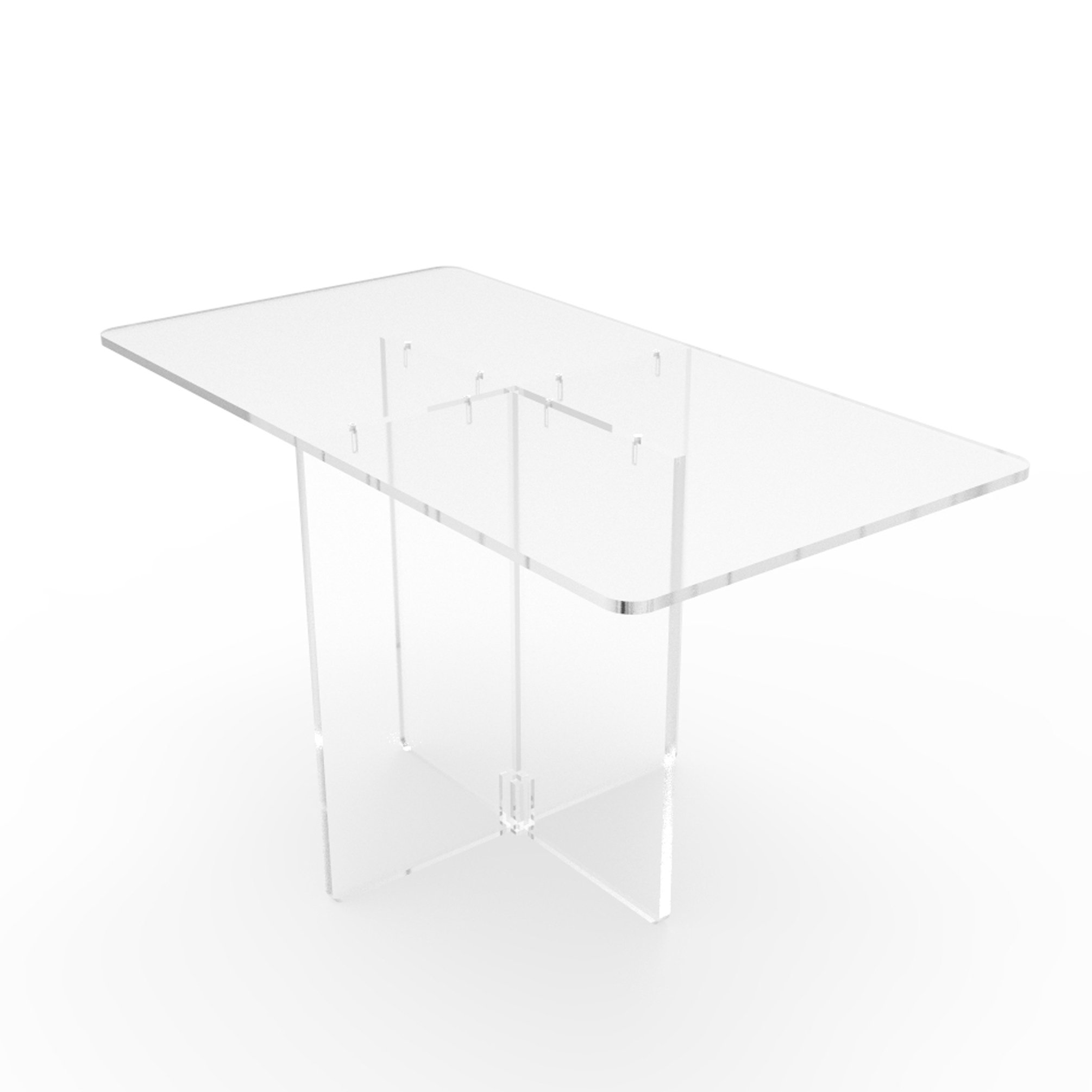 Orren Ellis 42"L x 24"W x 31"H Clear Acrylic Plexiglass Table Breakfast ...