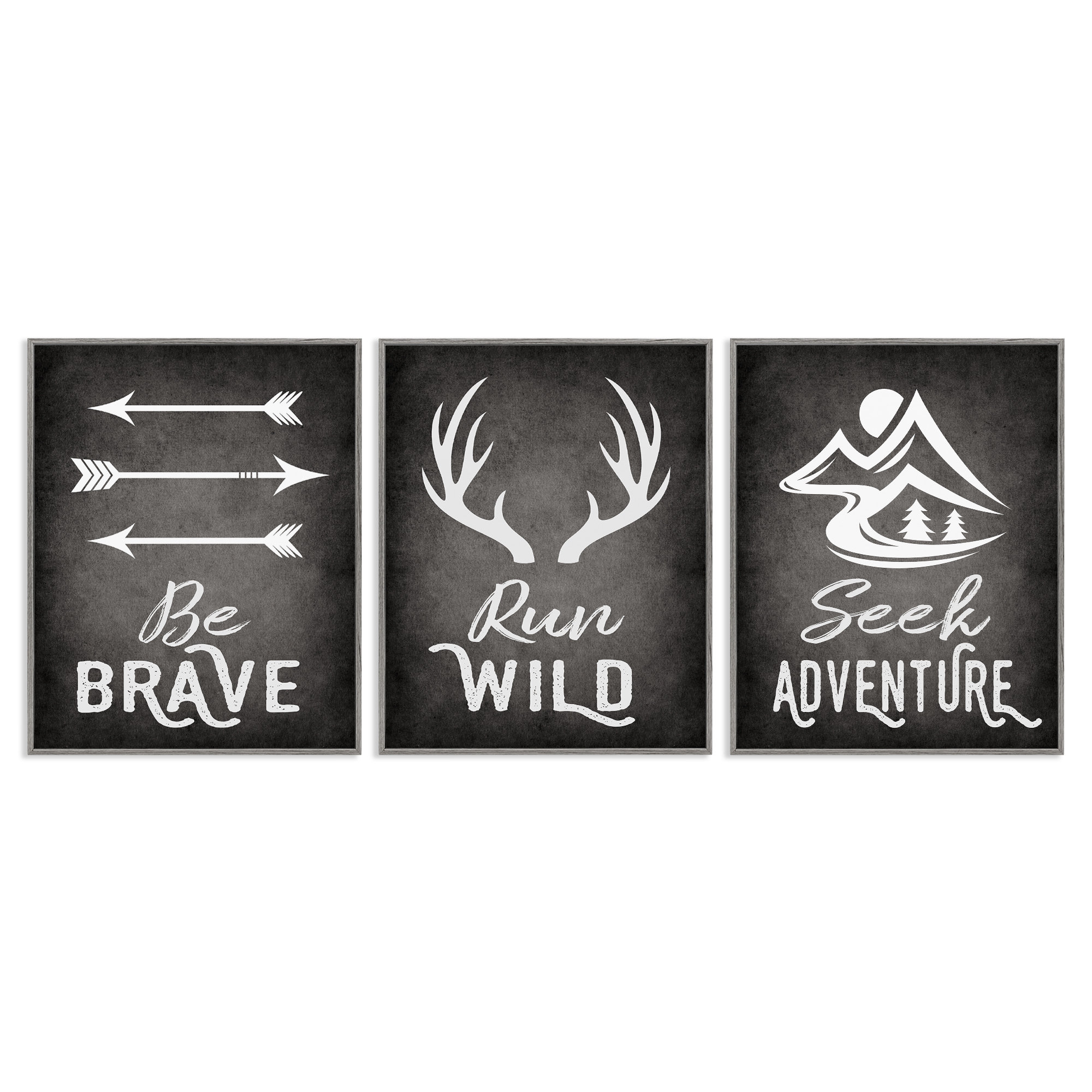 Millwood Pines Rustic Adventure Phrases 3 PC Giclee Art Set by Ashley ...