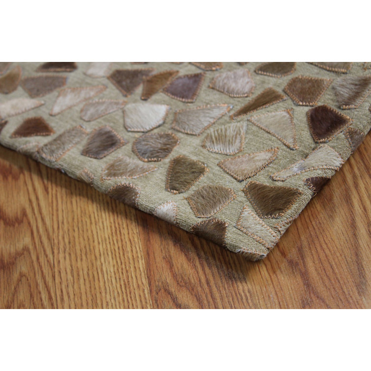 Ebern Designs Ilfracombe Cowhide Geometric Rug | Wayfair