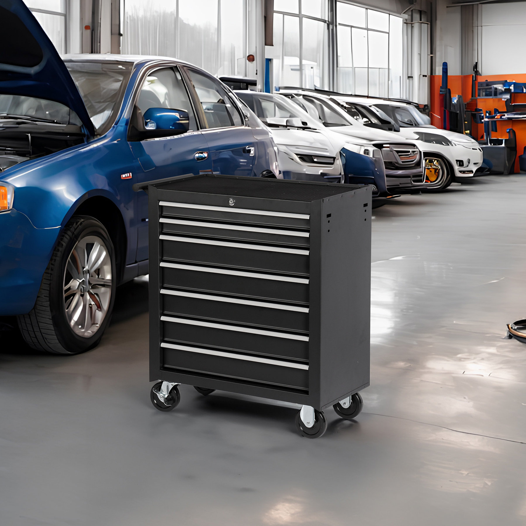 17 Stories Rolling Tool Chest with 7-Drawer Tool Box with Wheels ...