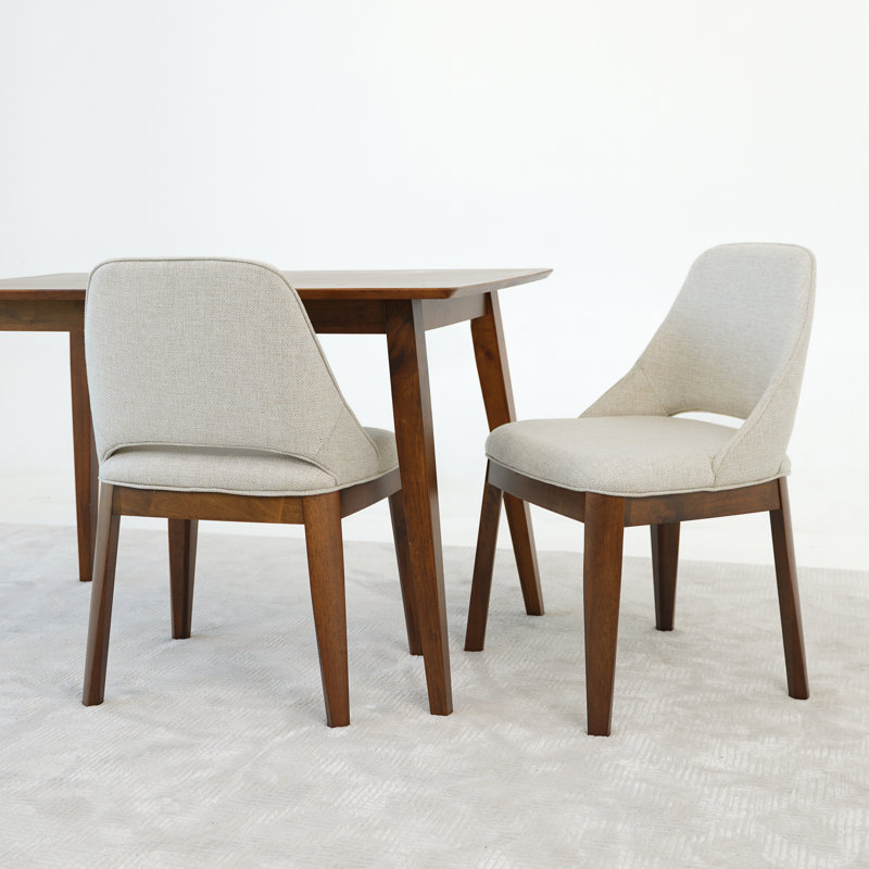 Red Barrel Studio® Neidl Modern Comfy Solid Wood Linen Fabric Dining ...