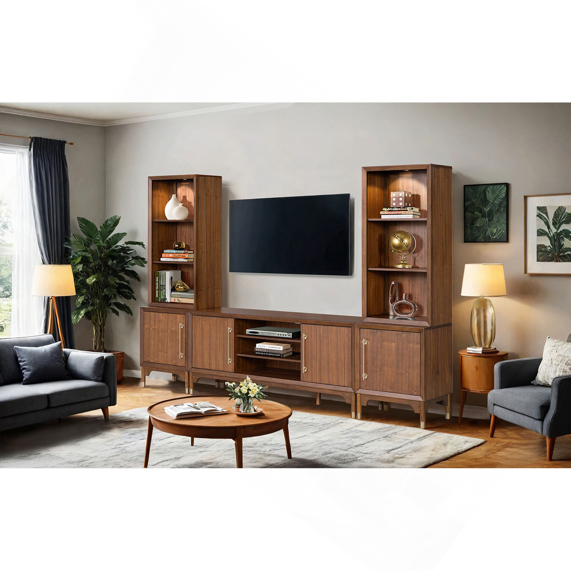 Corrigan Studio Mid-Century Modern TV Stand Entertainment Centre Left ...