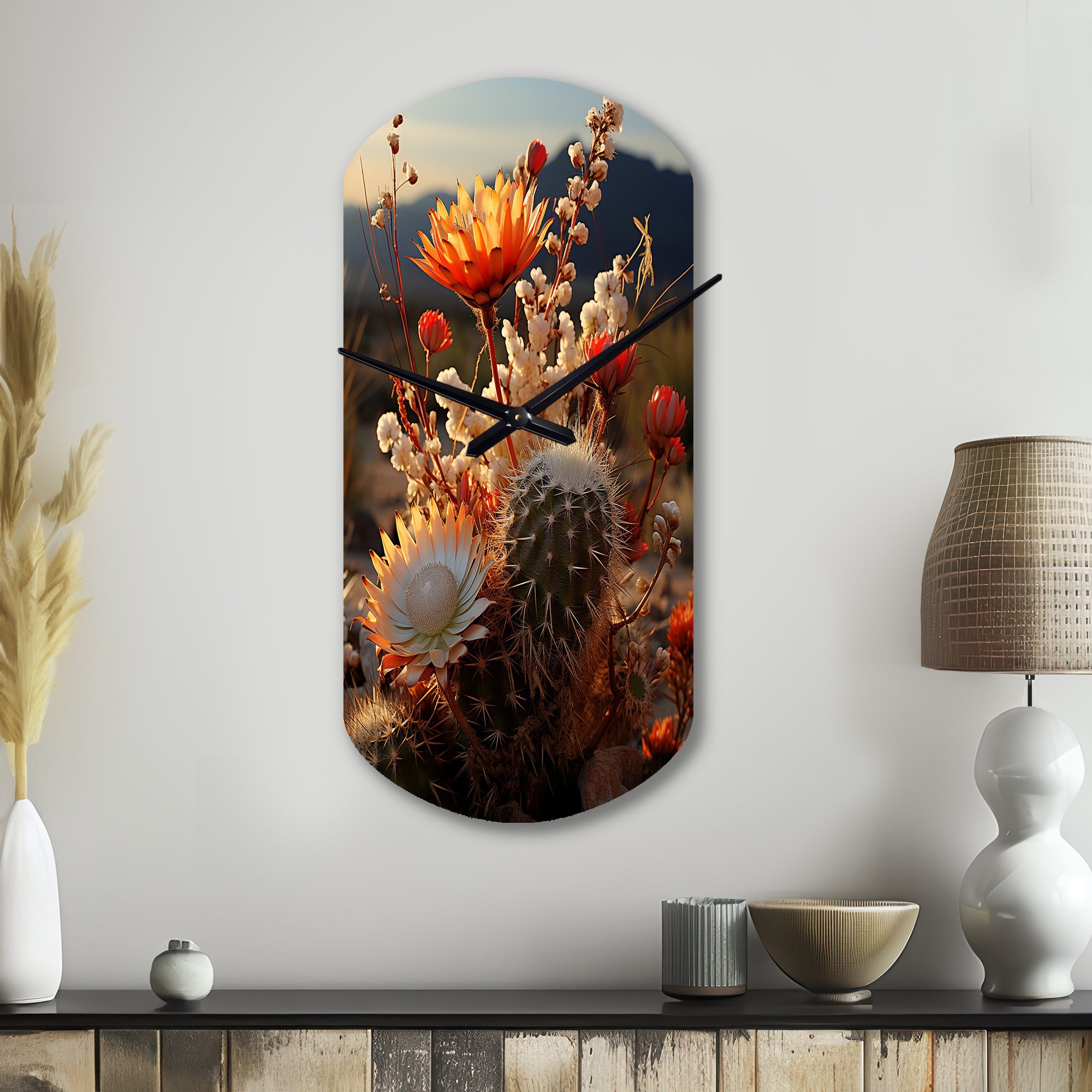 Trinx Kavien - Cylinder Shape Decorative Green Desert Wall Clock ...