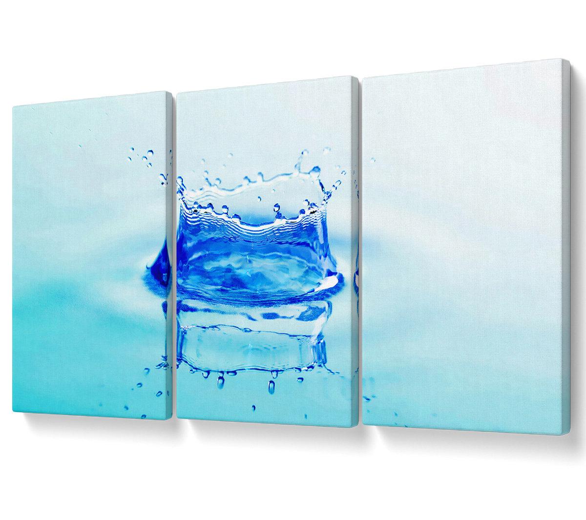 Ivy Bronx Aqua Splash Canvas 3 Panel Set | Wayfair.co.uk