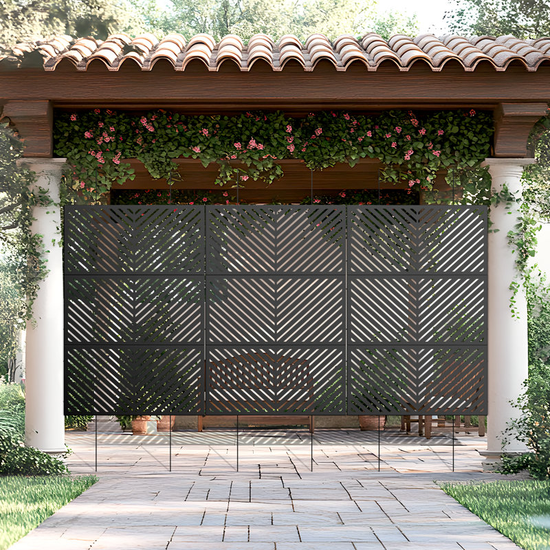MAYEERTY 6 ft. H x 4 ft. W Metal Privacy Screen & Reviews | Wayfair