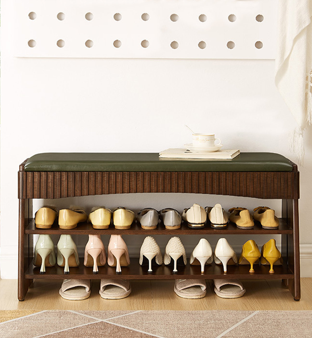 Winston Porter Creative Wooden Shoe Rack And Shoe-Changing Bench For ...
