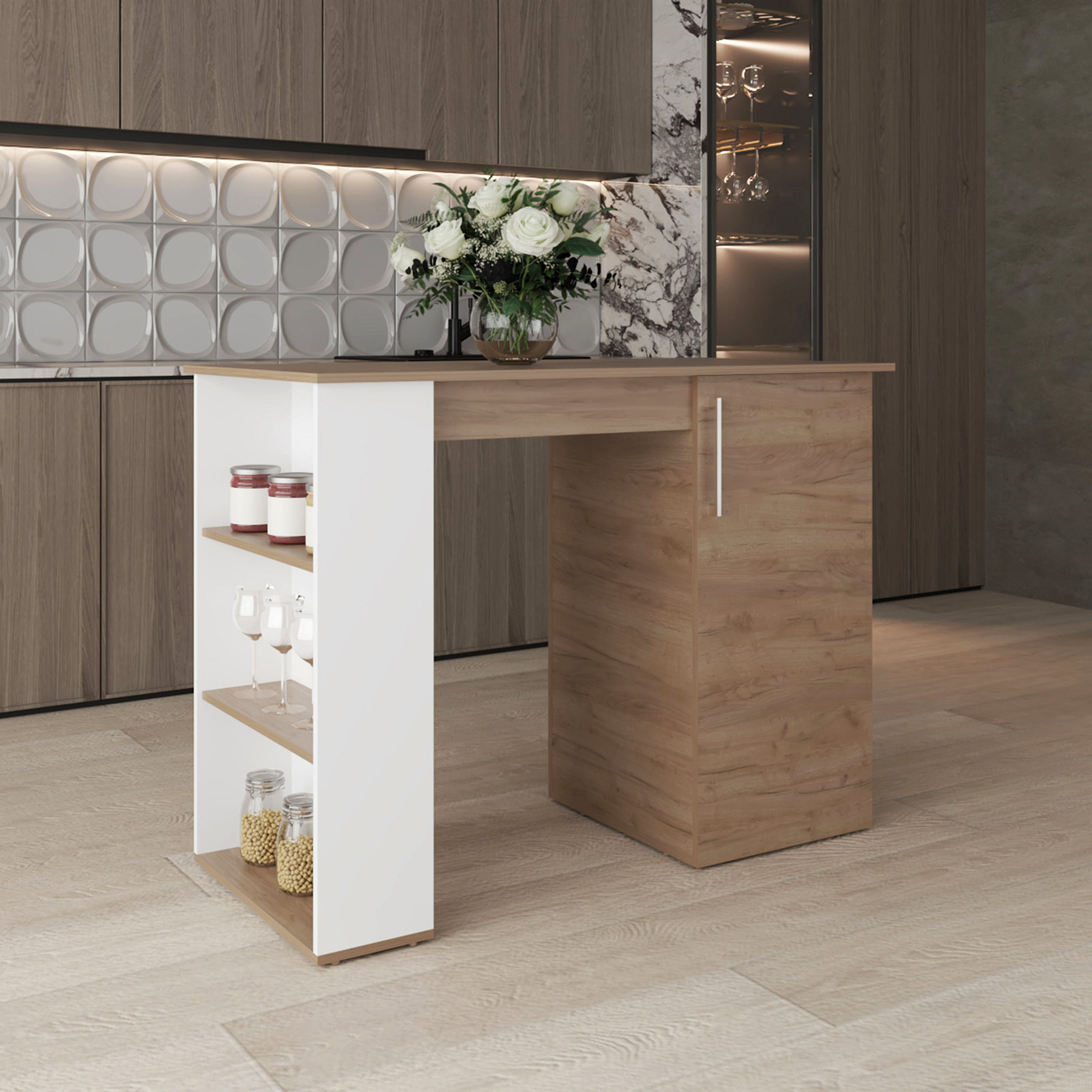 Latitude Run® Bar Kitchen Island, Kitchen - Wayfair Canada