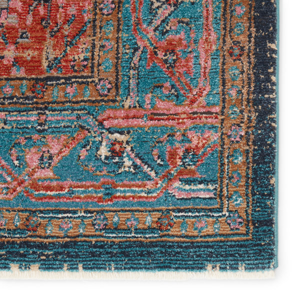 Bungalow Rose Zoeller Oriental Rust/Teal Area Rug & Reviews | Wayfair
