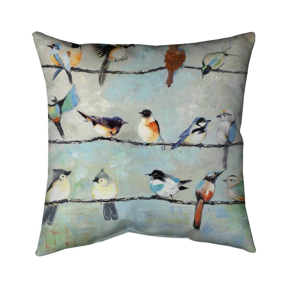 Begin Edition International Inc. Small Colorful Birds Square Pillow ...